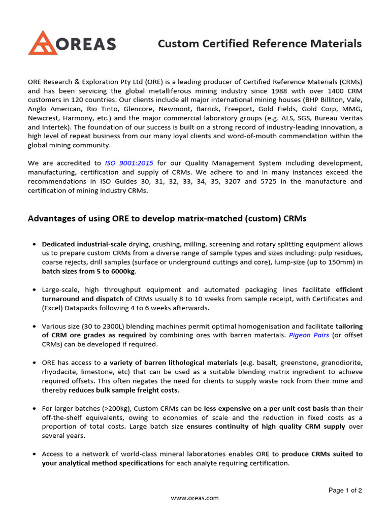 OREAS Custom CRMs | PDF | Customer Relationship Management | Mining