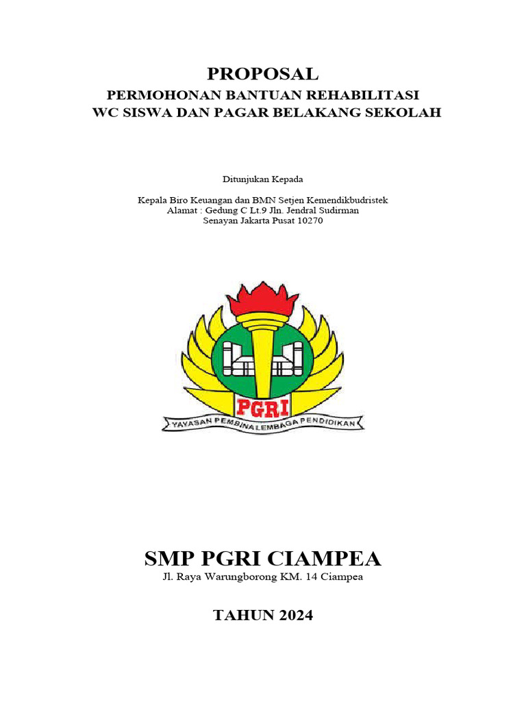 Proposal SMP Pgri Ciampea-1 | PDF