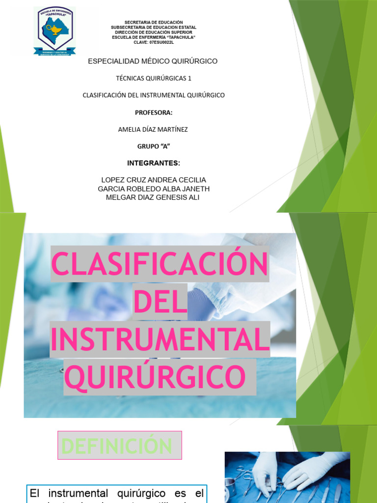 Clasificación del Instrumental Quirúrgico | PDF | Acero inoxidable | Acero