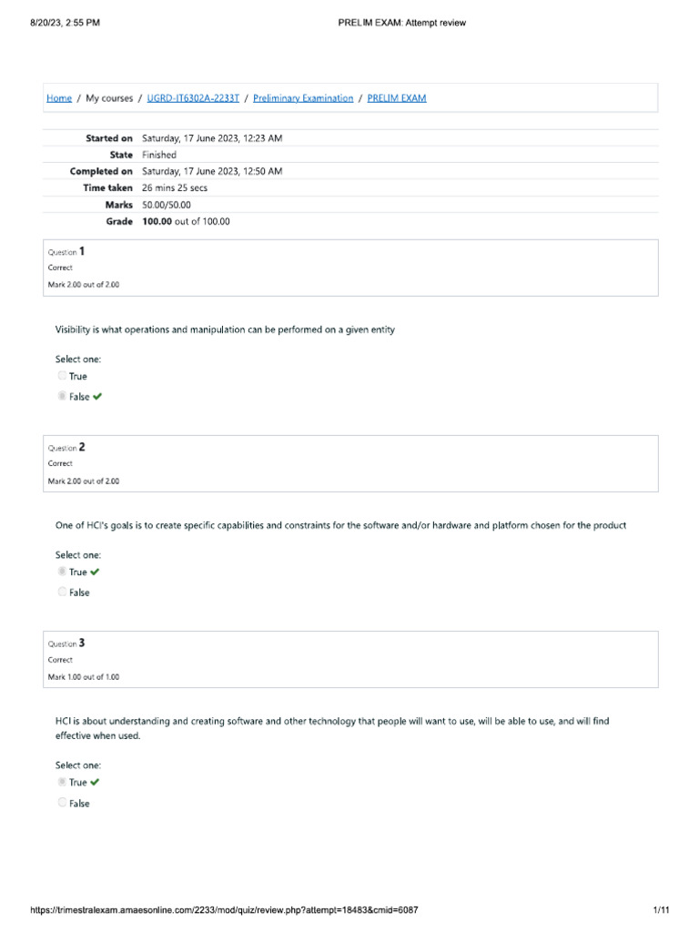 Ugrd It6302a Human Computer Interaction Prelim Exam Pdf