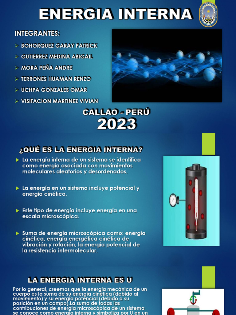 Energía Interna: Conceptos y Fórmulas | PDF