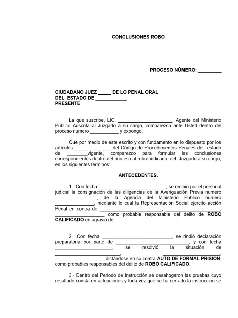 Conclusiones de La Defensa en Robo | PDF | Robo | Testigo experto