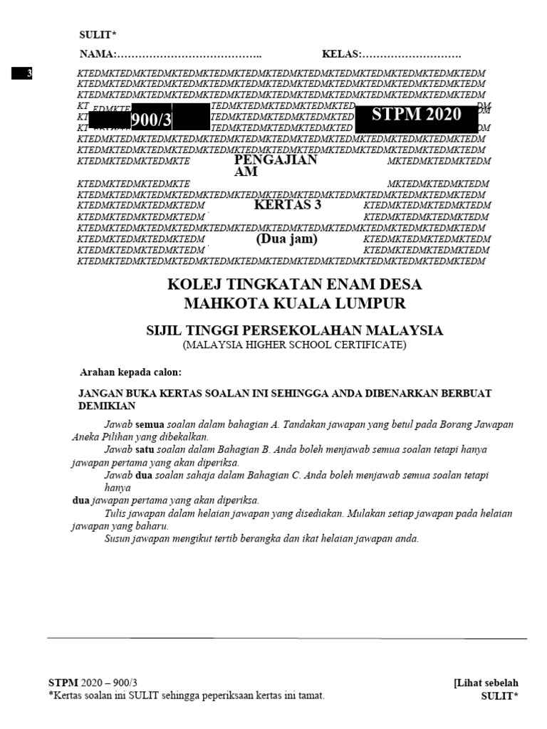 KTE Desa Mahkota KL 2020 | PDF