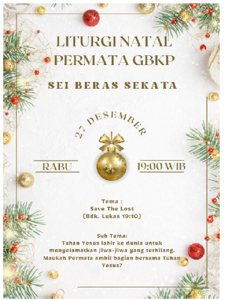 TATIB NATAL PERMATA Sei Beras Sekata | PDF