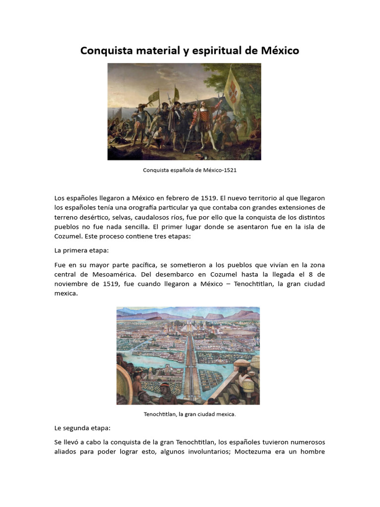 Conquista Material y Espiritual de México | PDF | Hernán Cortés ...
