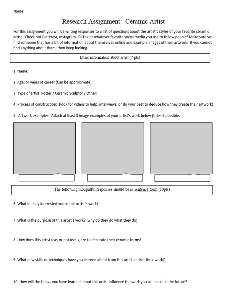 Ceramic Artist Research Assignment | PDF | Home & Garden