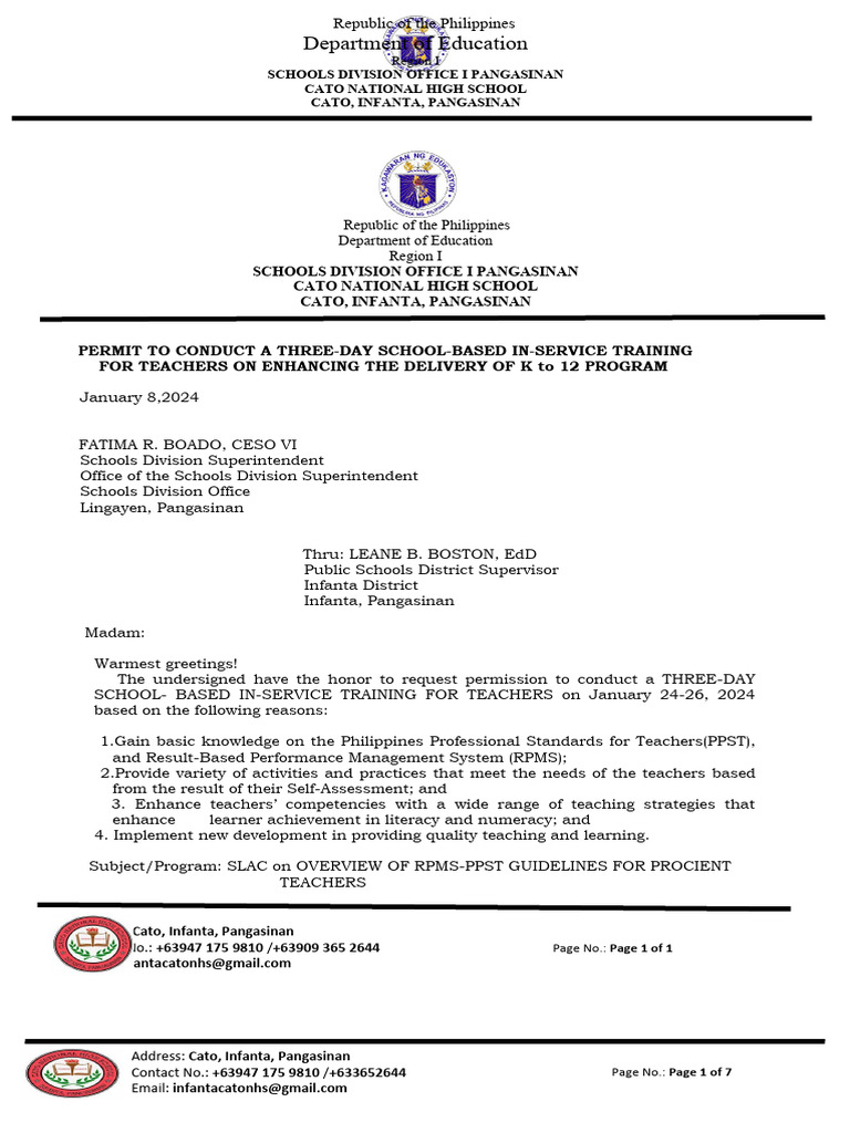 INSET Proposal 2024 | PDF | Learning | Cognition