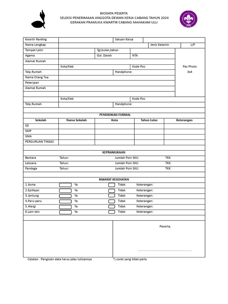 Formulir Seleksi DKC | PDF