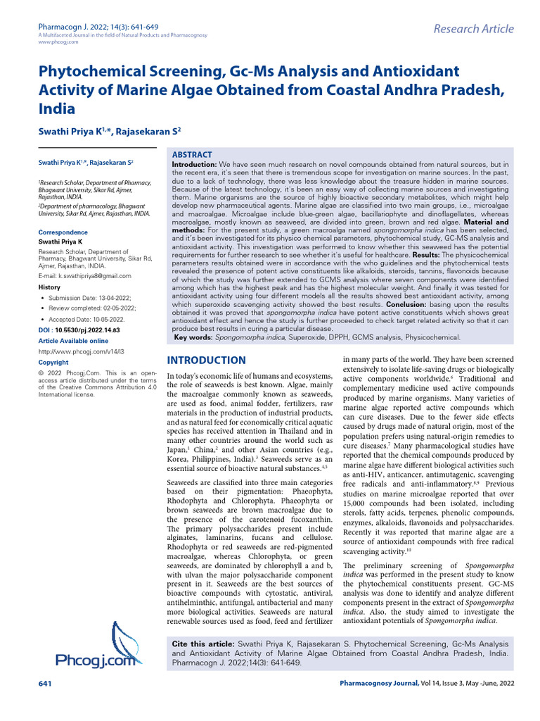 8bklt-Gc Ms Algae | PDF | Seaweed | Antioxidant