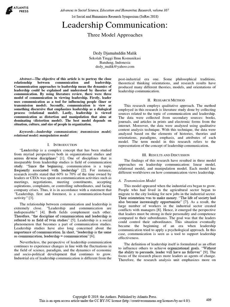 Leadership Communication Pdf Leadership Communication