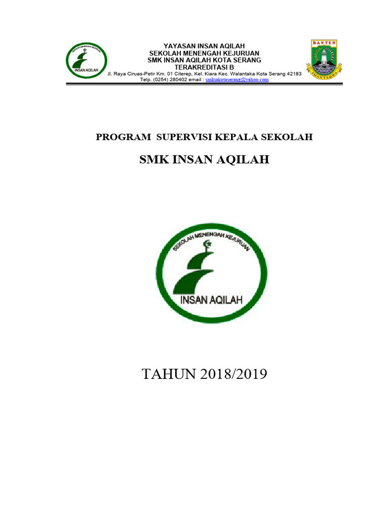 Program Supervisi SMK Insan Aqilah 2018/2019 | PDF | Karier & Perkembangan