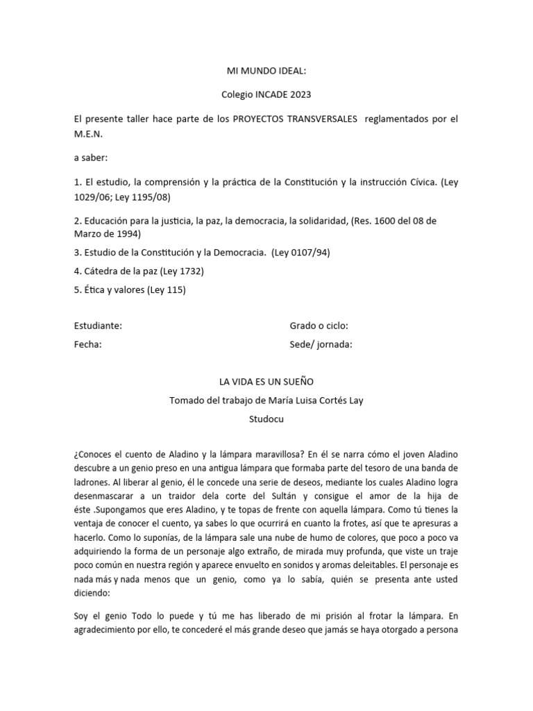 Mi Mundo Ideal | PDF