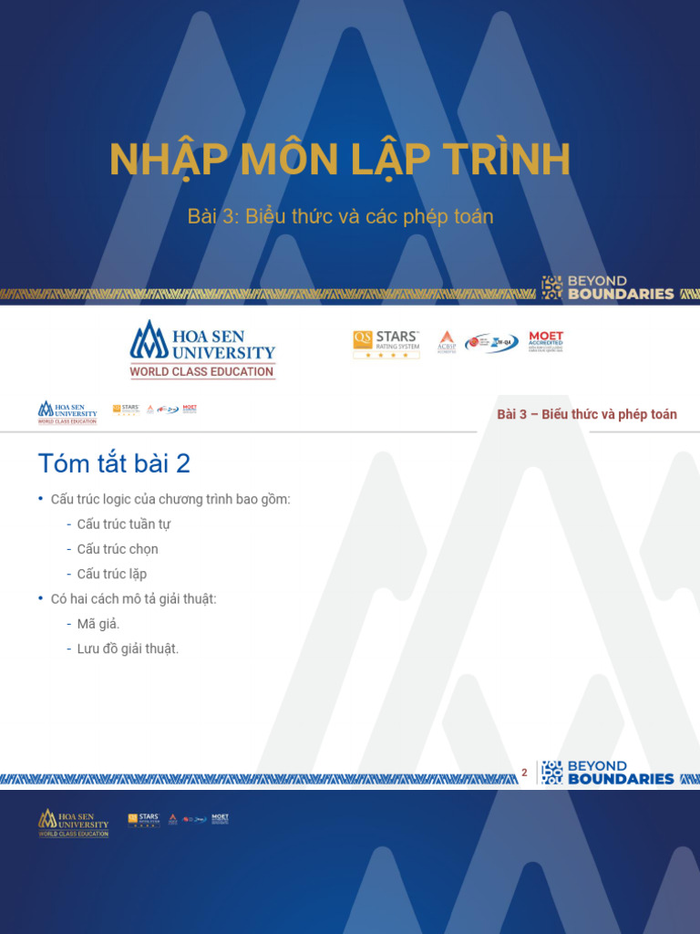 NMLT - Bài 3 - Biểu Thức Và Phép Toán | PDF