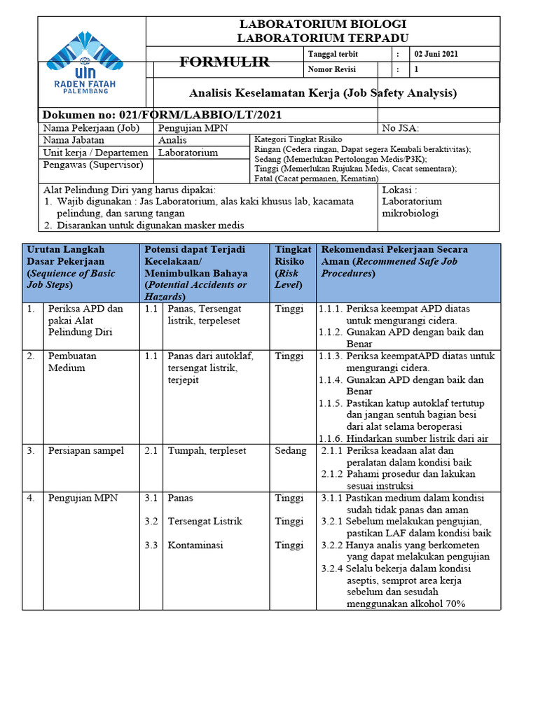 JSA Pengujian MPN | PDF