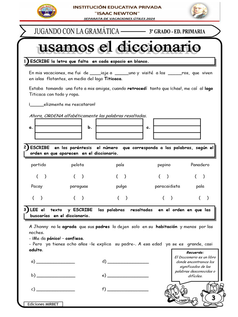 3ºprimaria Jugando Con La Gramatica | PDF