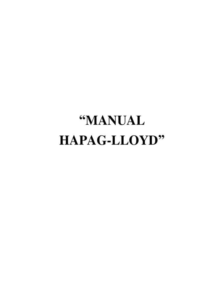 Manual Hapag Lloyd | PDF