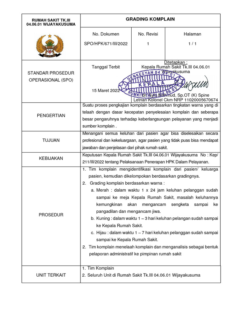 SPO Grading Komplain New | PDF