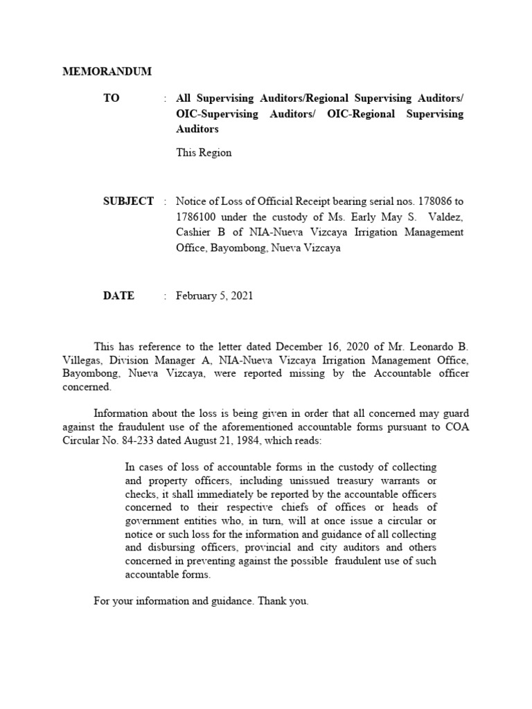 Sample Ind - Notice of Loss | PDF