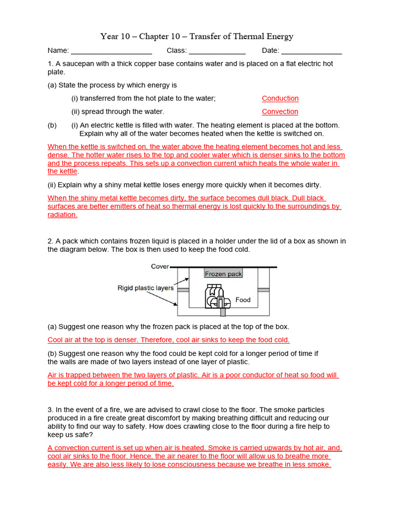 Y10 C10 Heat Transfer MS | PDF | Thermal Conduction | Convection
