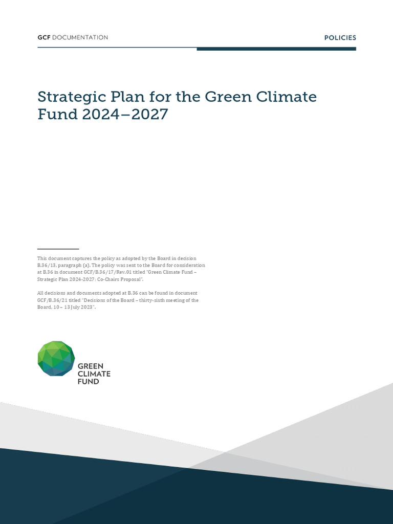 Strategic Plan GCF 2024 2027 | PDF