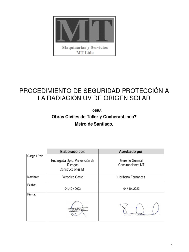 Procedimiento de Radiación Uv | Descargar gratis PDF | Ultravioleta | Seguridad y salud ocupacional