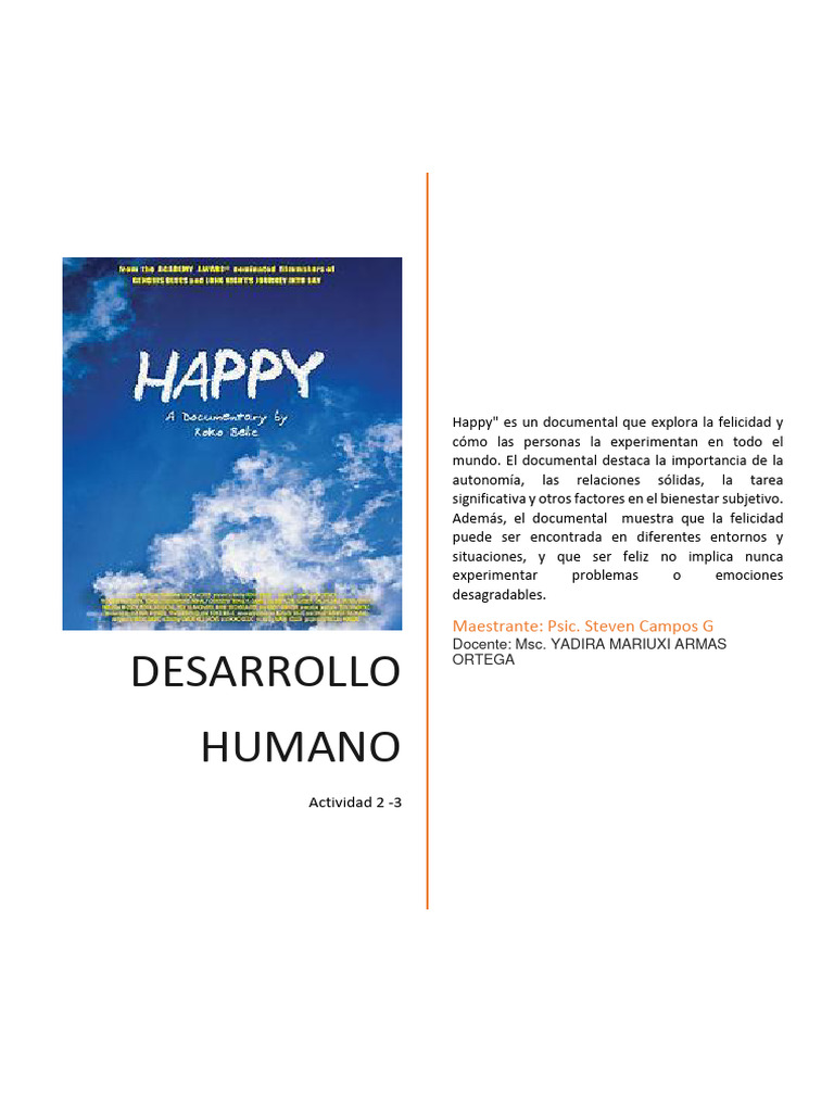 Documental Happy | PDF | Bienestar | Felicidad