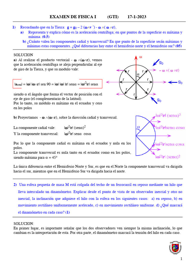 Solucion Examen Enero 22-23 | PDF | Oscilación | Fuerza