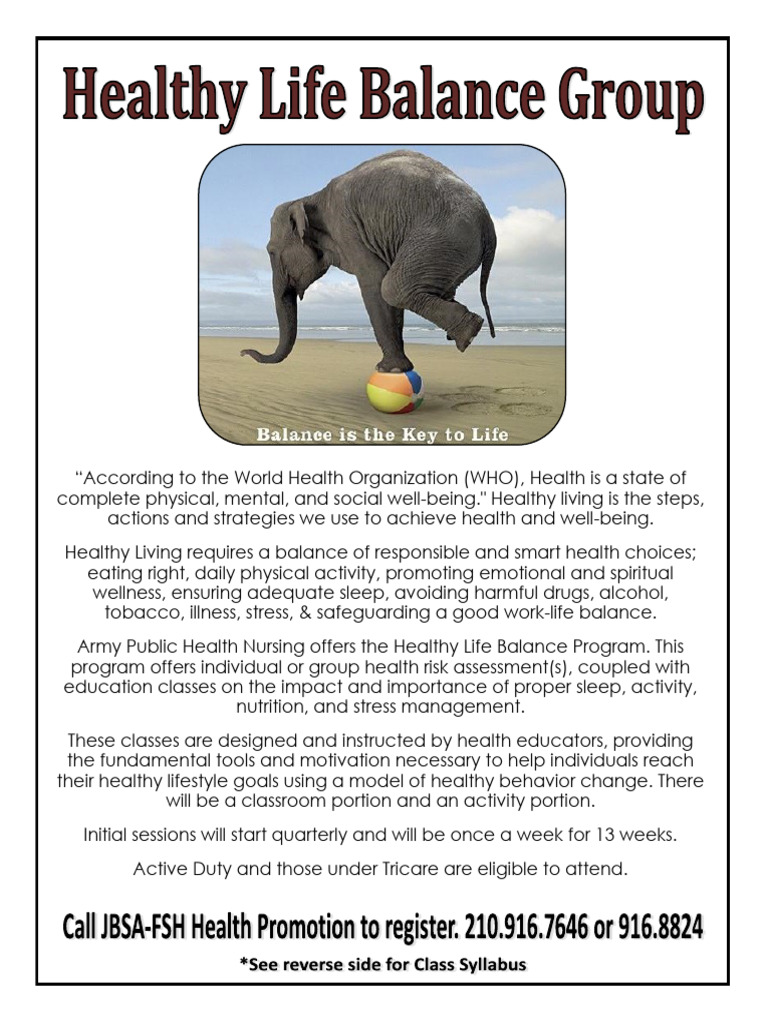 Healthy Life Balance Group - Flyer - Elephant - PlusSyllabus - NoDates ...