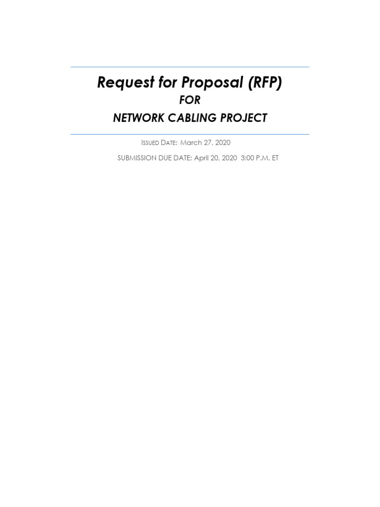 Network Installation Proposal Examples | PDF | Request For Proposal | Computer Network