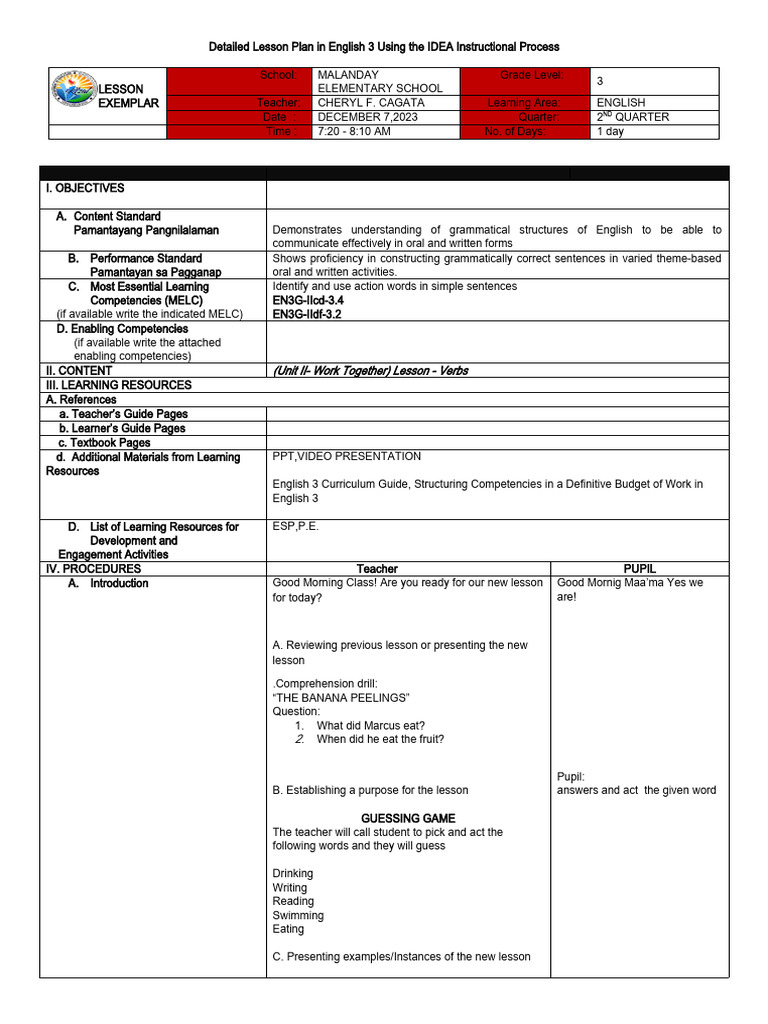 Cot 1 English 3 Updated | PDF