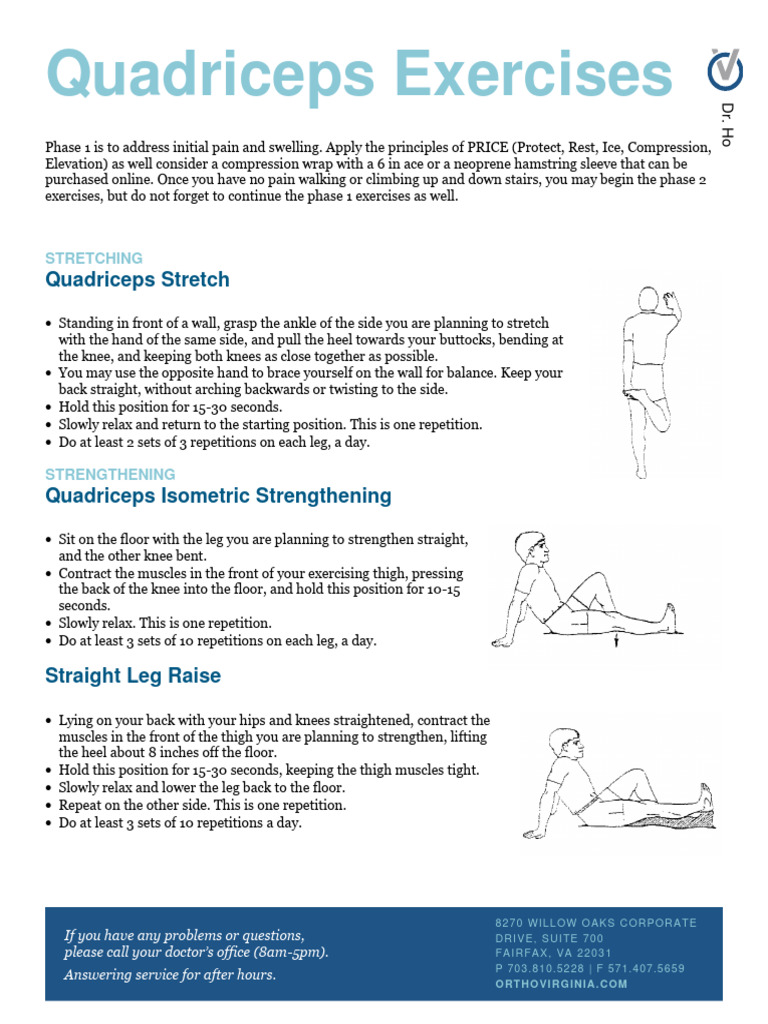 Quadriceps Exercises | PDF | Wellness
