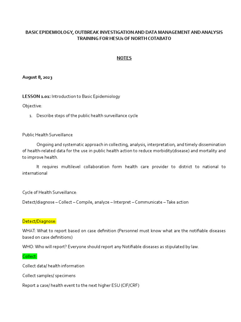 BASIC EPIDEMIOLOGY Notes | PDF | Epidemiology | Public Health