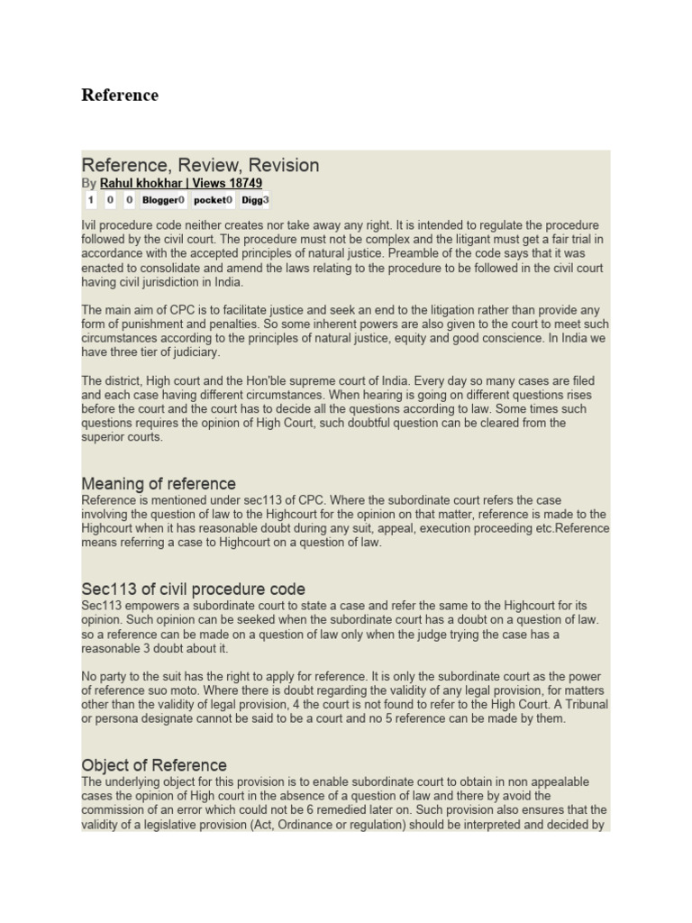 Reference, Review, Revision | PDF | Judgment (Law) | Lawsuit