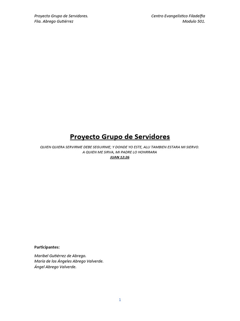 Proyecto Grupo de Servidores | PDF