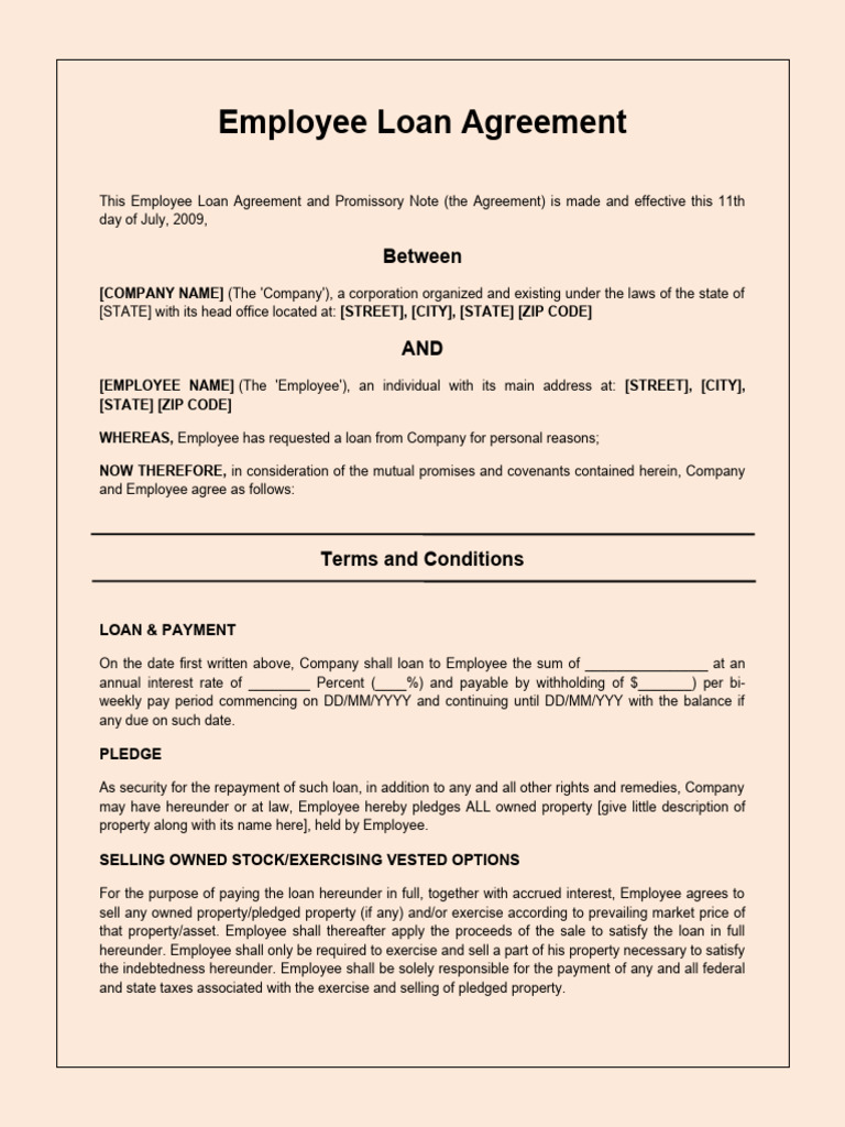 Employee Loan Agreement 2 | PDF | Loans | Interest
