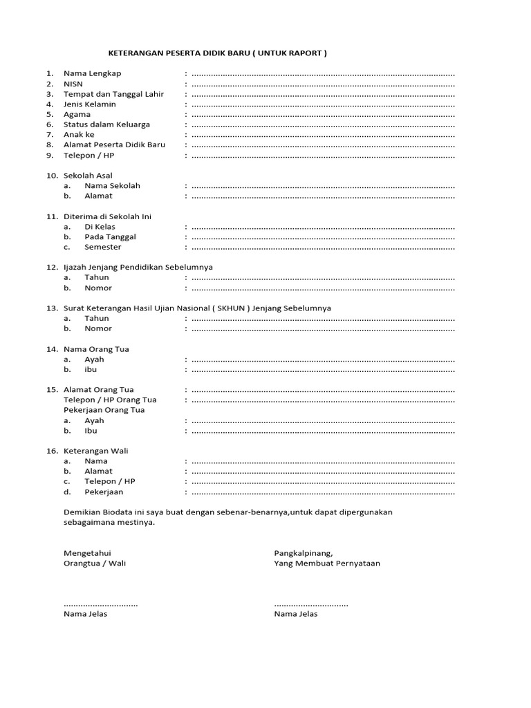 PDF Identitas Raport | PDF | Griya & Taman