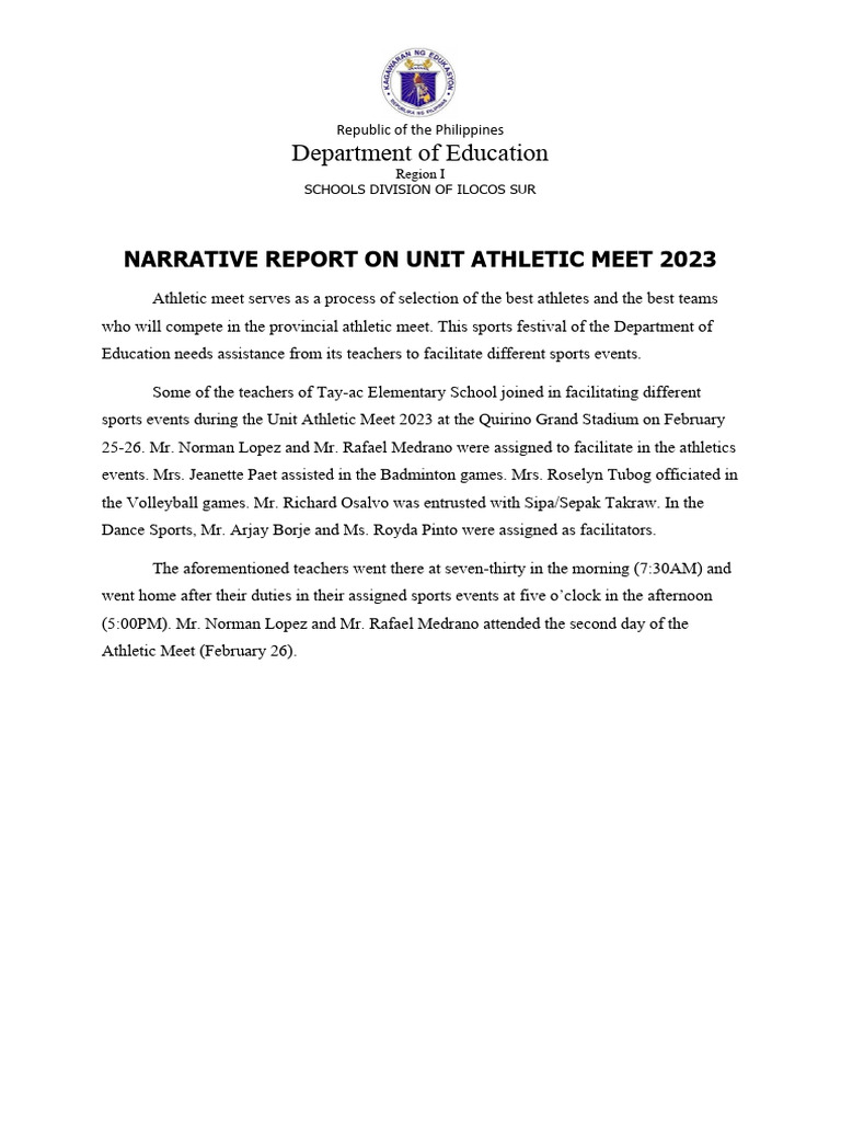 Unit Meet Narrative '23 | PDF