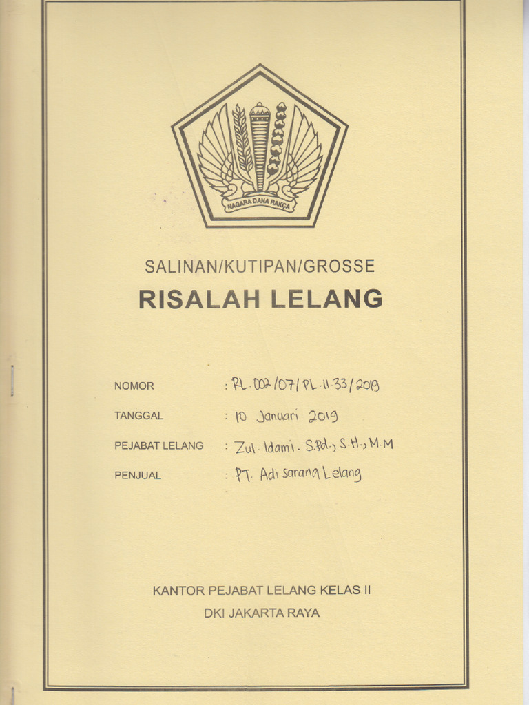 Risalah Lelang PL Ii Zul Idami | PDF