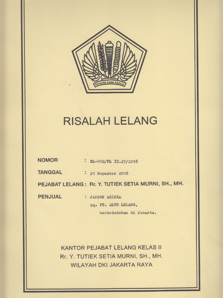 Risalah Lelang PL Ii Tutiek S Murni | PDF