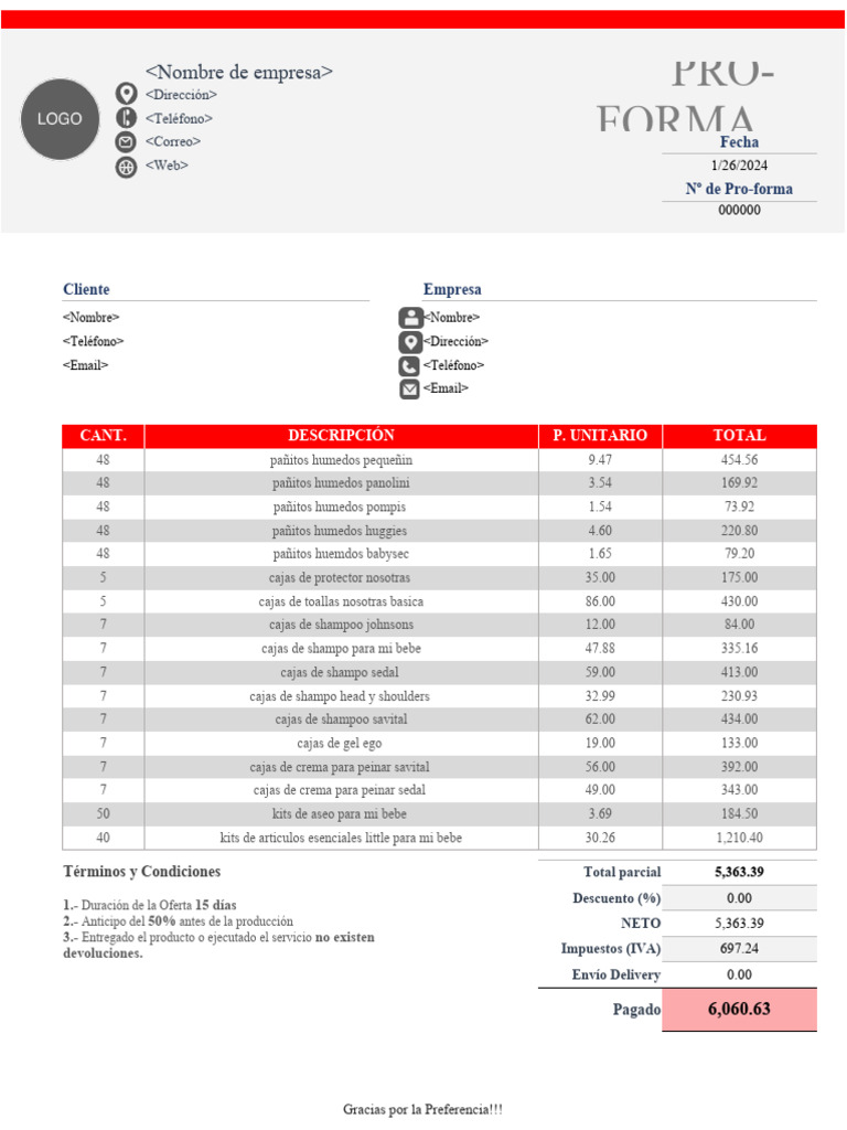 Formato Cotización - Proforma 3 | PDF | Economias | Business