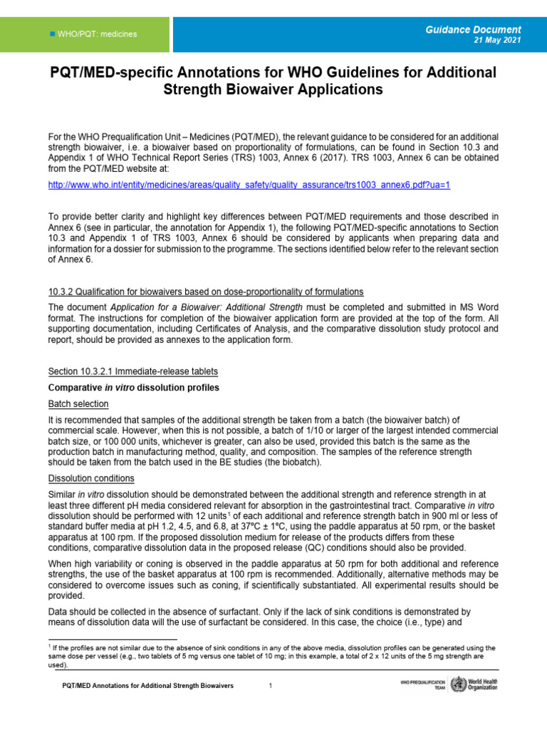 Additional Strength Biowaiver Guideline May2021 | PDF | Experiment | Sampling (Statistics)