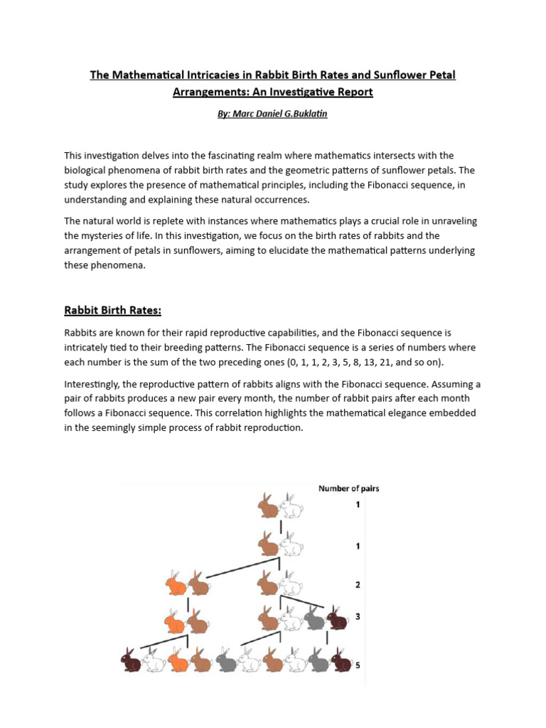 The Mathematical Intricacies in Rabbit Birth Rates and Sunflower Petal ...