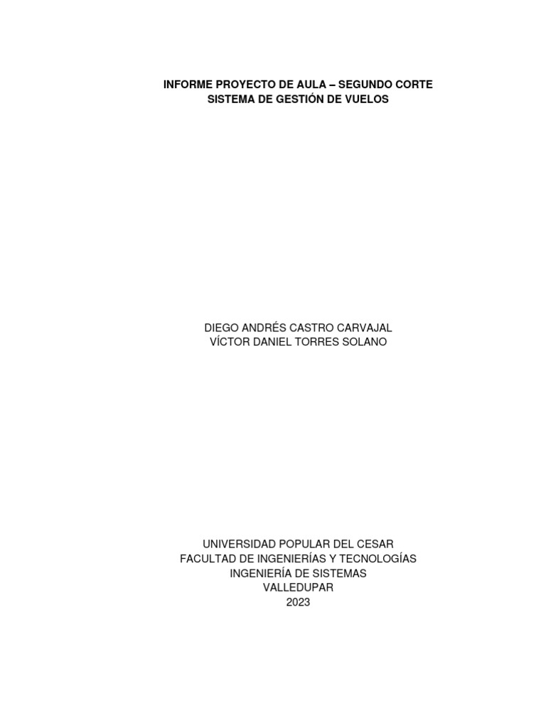 Informe Proyecto de Aula Programación III 2do Corte | PDF | Software de la aplicacion | Bases de ...