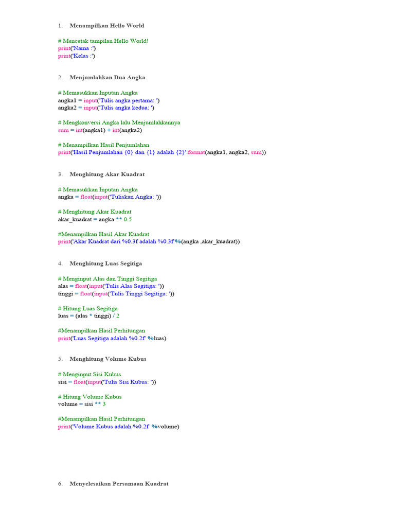 Latihan Python | PDF