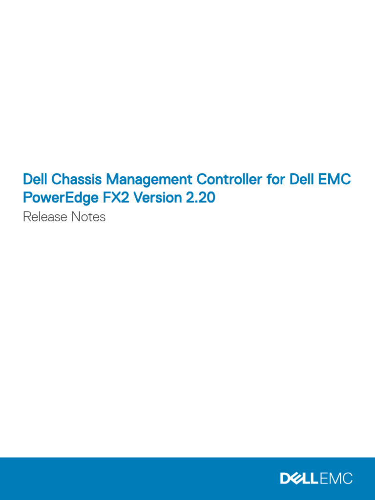 Dell Chassis Management Controller For Dell EMC PowerEdge FX2 Version 2 ...