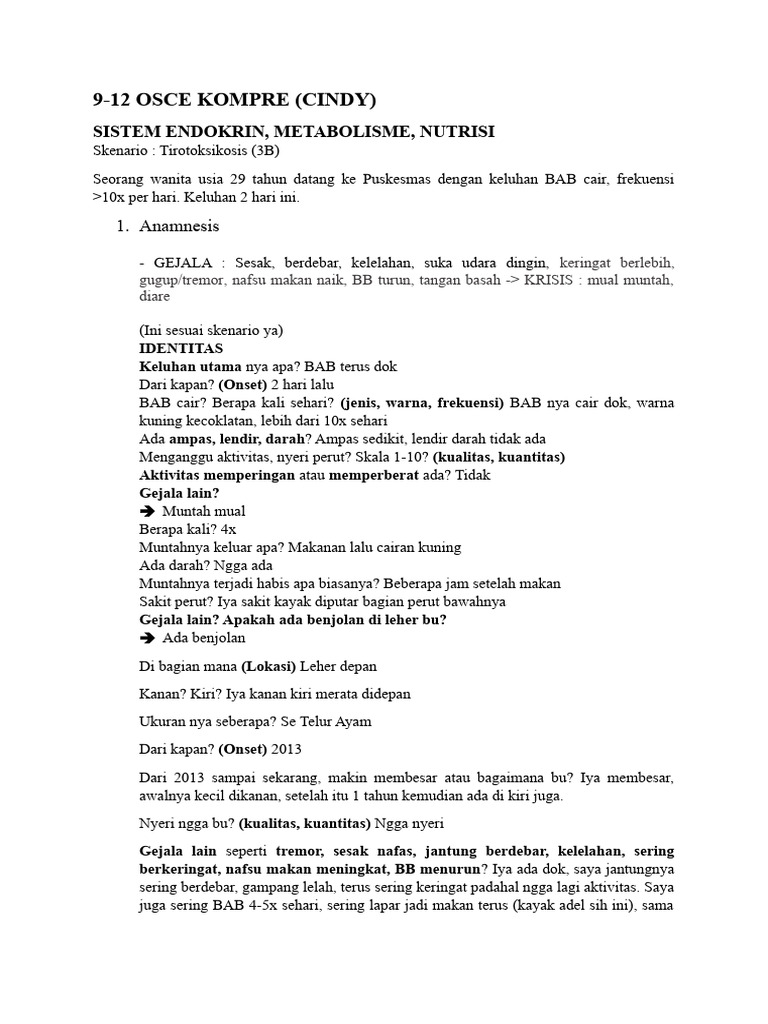 Osce Kompre 9-12 Cindy | PDF