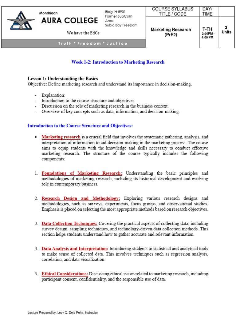 Marketing Research Lesson 1 Understanding The Basics | PDF | Marketing ...
