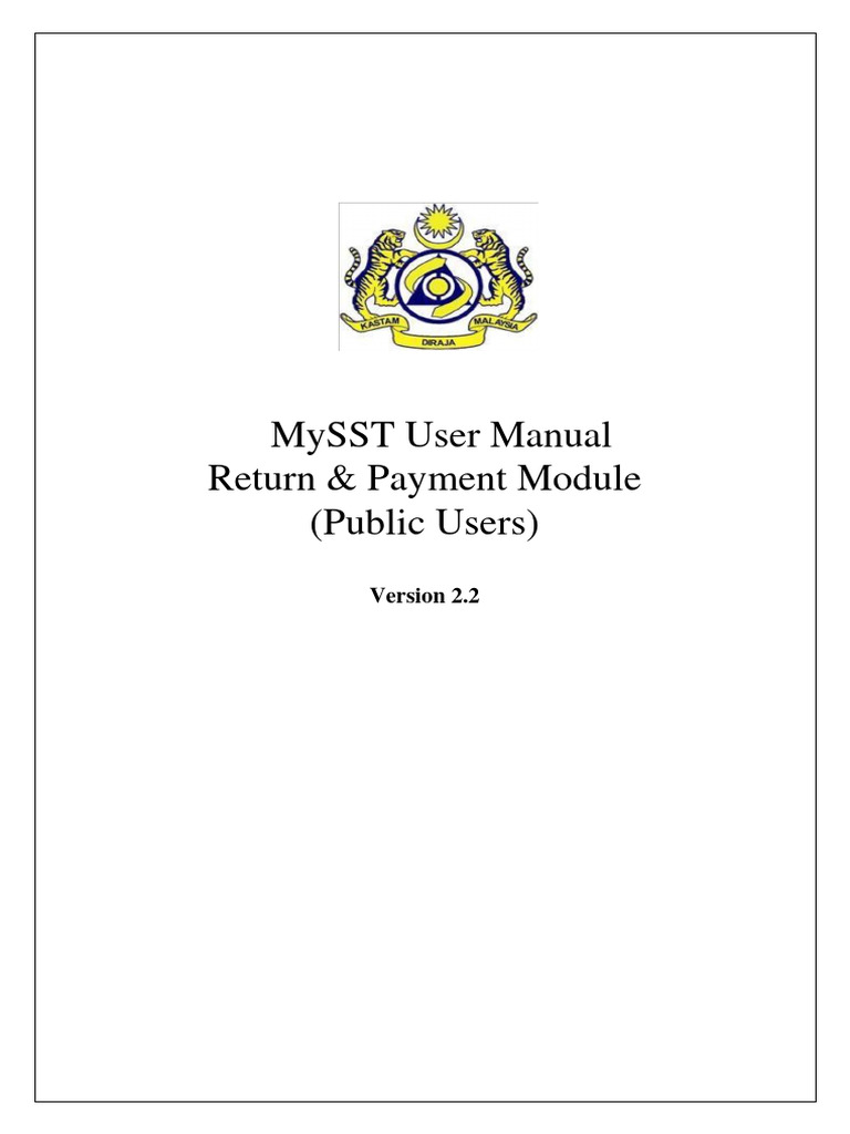 Mysst User Manual Return And Payment 140720 Pdf Login Tax Exemption