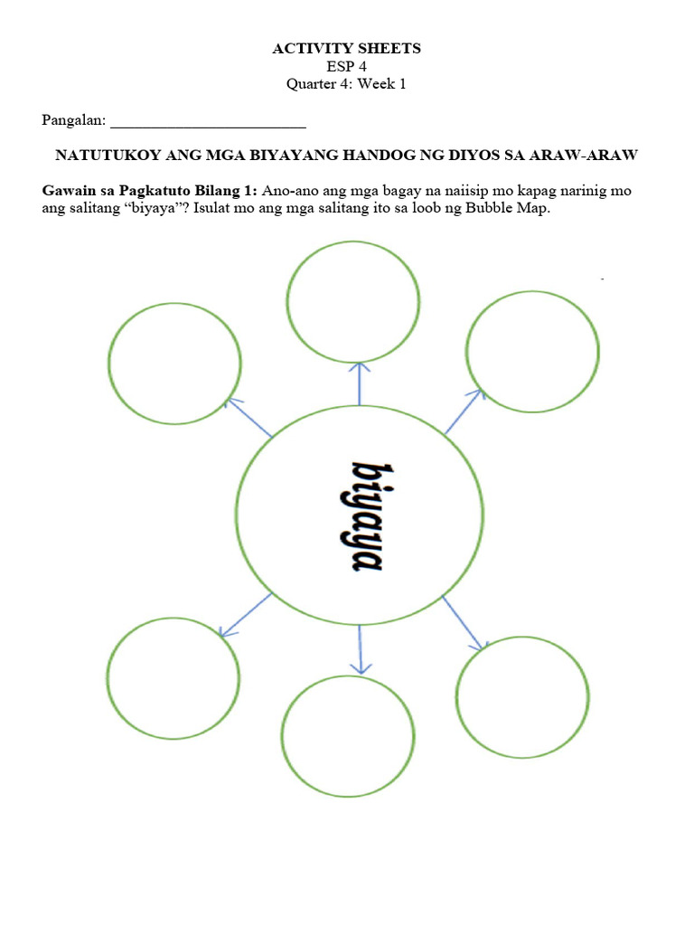 ESP 4 Activity Sheet Q4 w1 | PDF