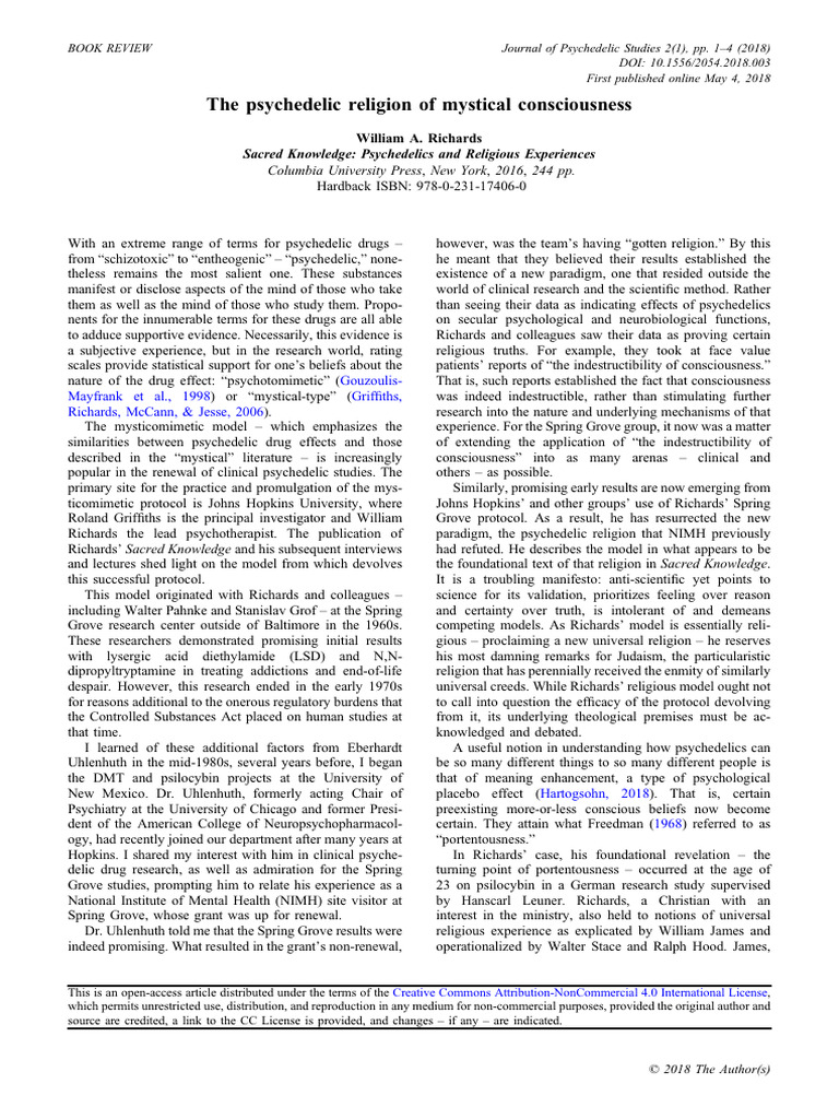 Analysis of Psilocybin Model STRASSMAN | PDF | Psychedelic Drugs ...